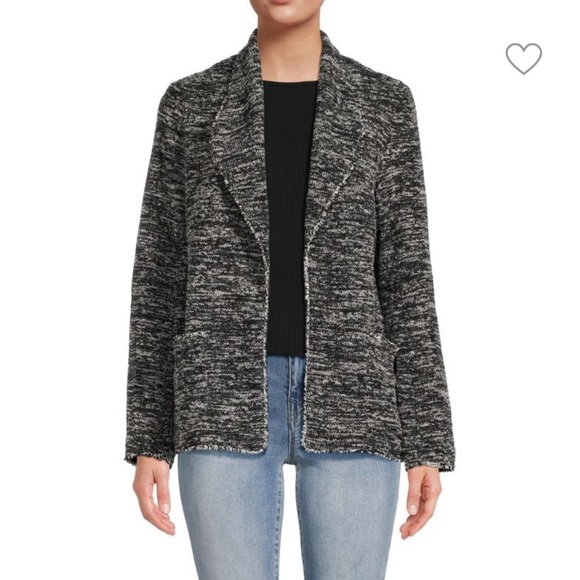 Max Studio | Jackets & Coats | Nwt Max Studio Tweed Black Whote Knit ...